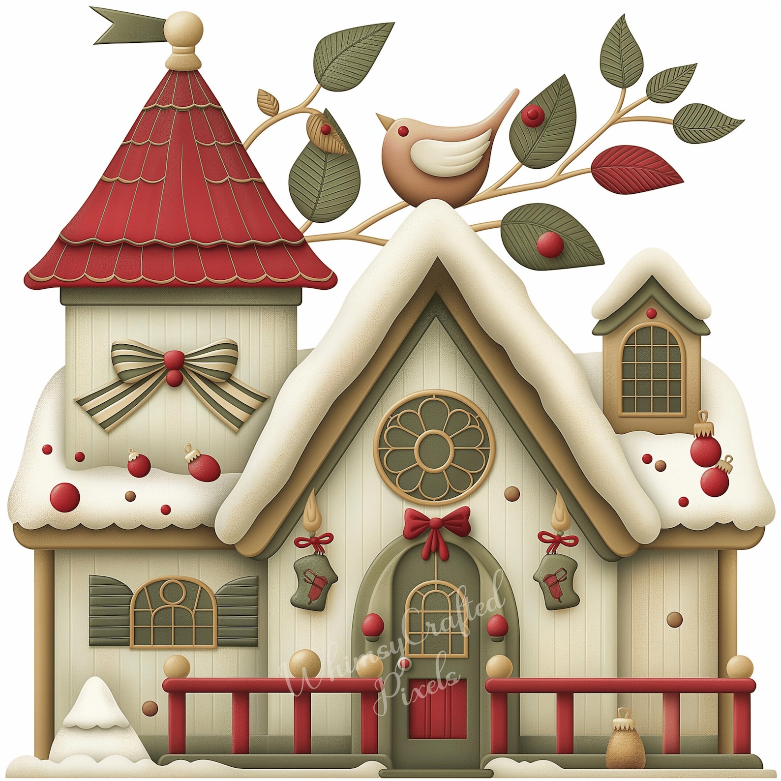Cute Mini Christmas Houses Digital Pages | Printable Digital Holiday ...