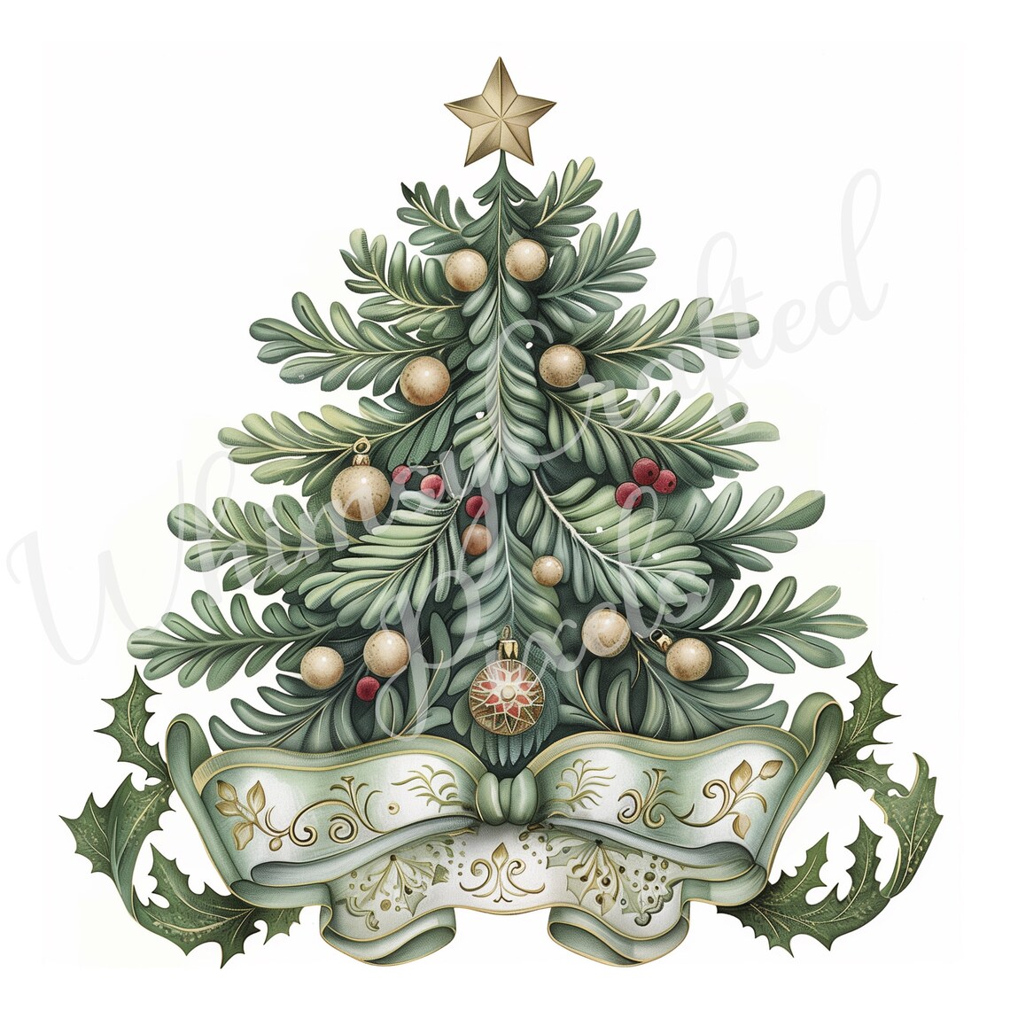 Fanciful Christmas Tree Digital Pages | Holiday Printable Digital ...