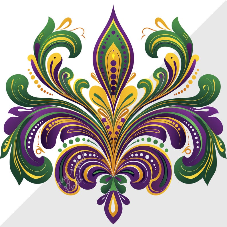 Mardi Gras Fleur-de-lis V2 Clip Art Set | Digital Images for Scrapbooks ...