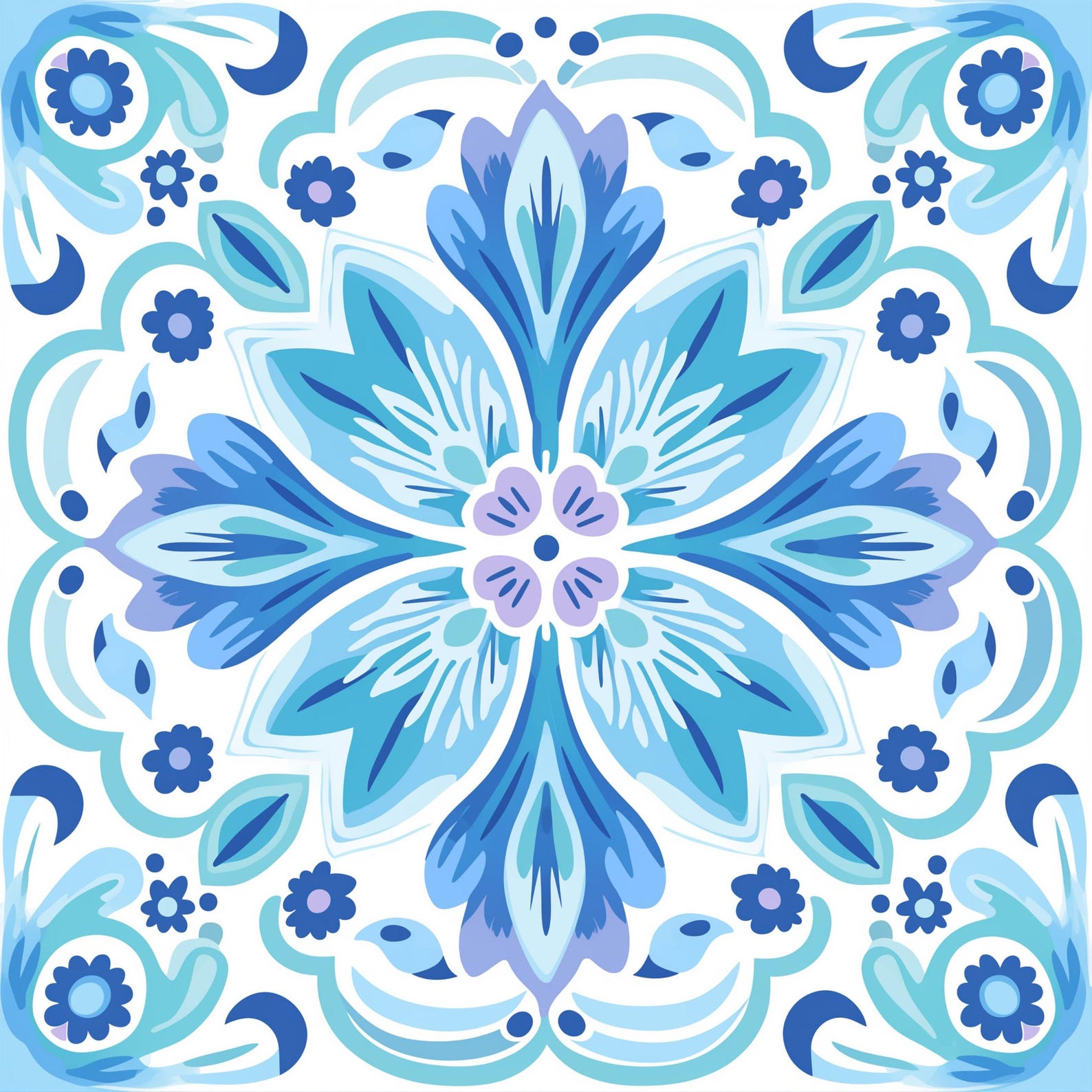 Periwinkle & Mint Tiles Digital Pages | Printable Digital Tile ...