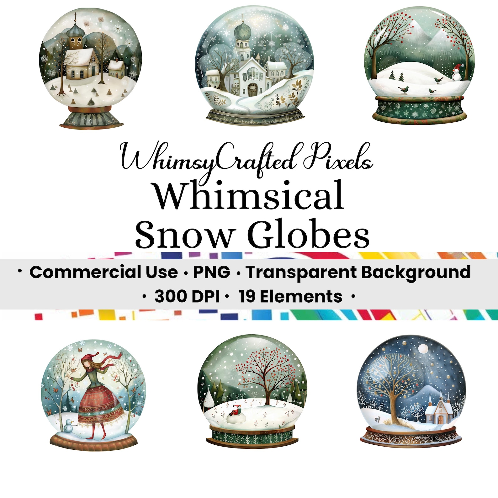 Whimsy Snow Globes Clip Art Set | Winter Digital Images | for ...
