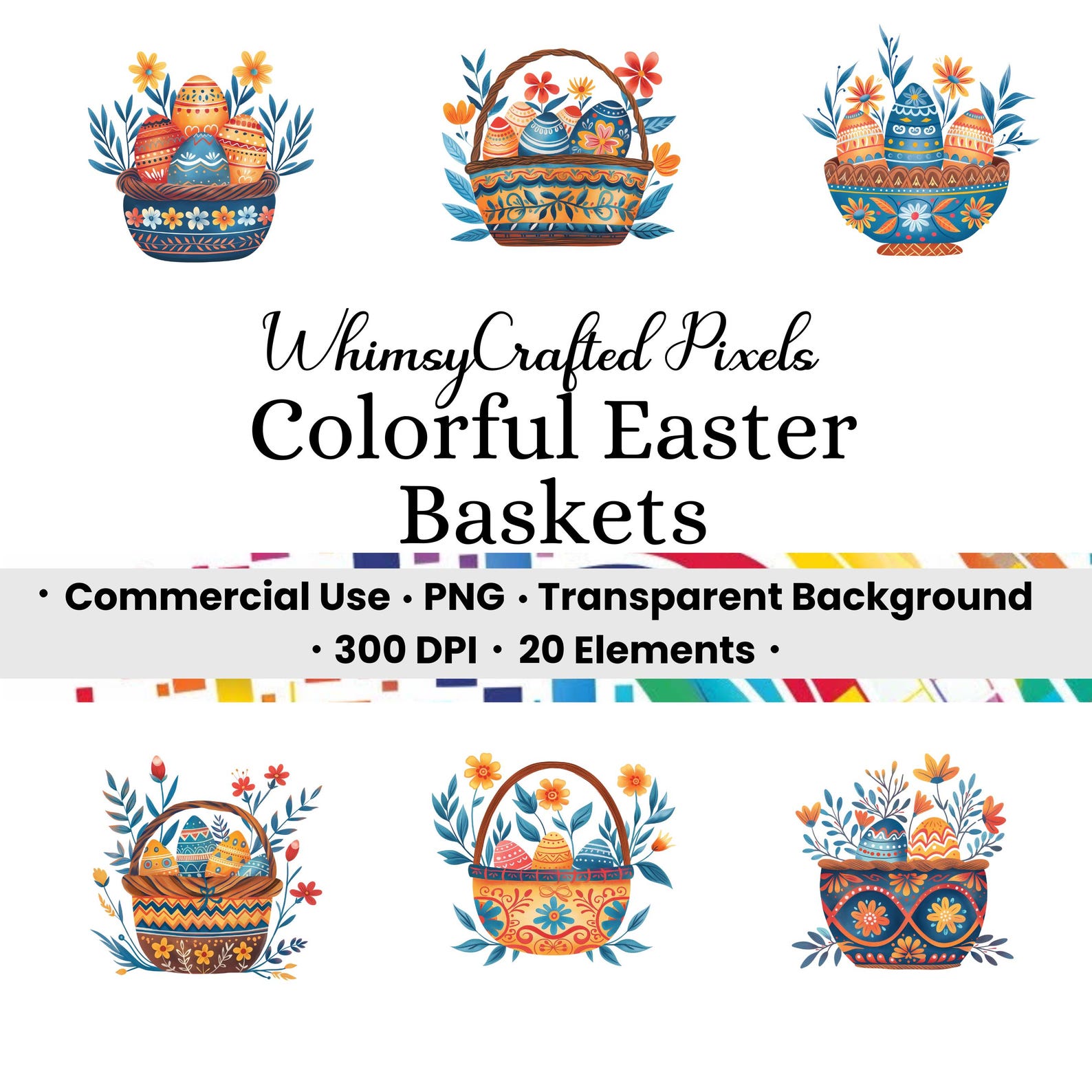 Colorful Easter Baskets Clip Art Set | Fun Digital Images | Scrapbooks ...