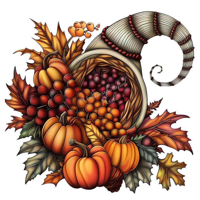 Whimsical Autumn Cornucopias Clip Art Set | Digital Images | Scrapbooks ...