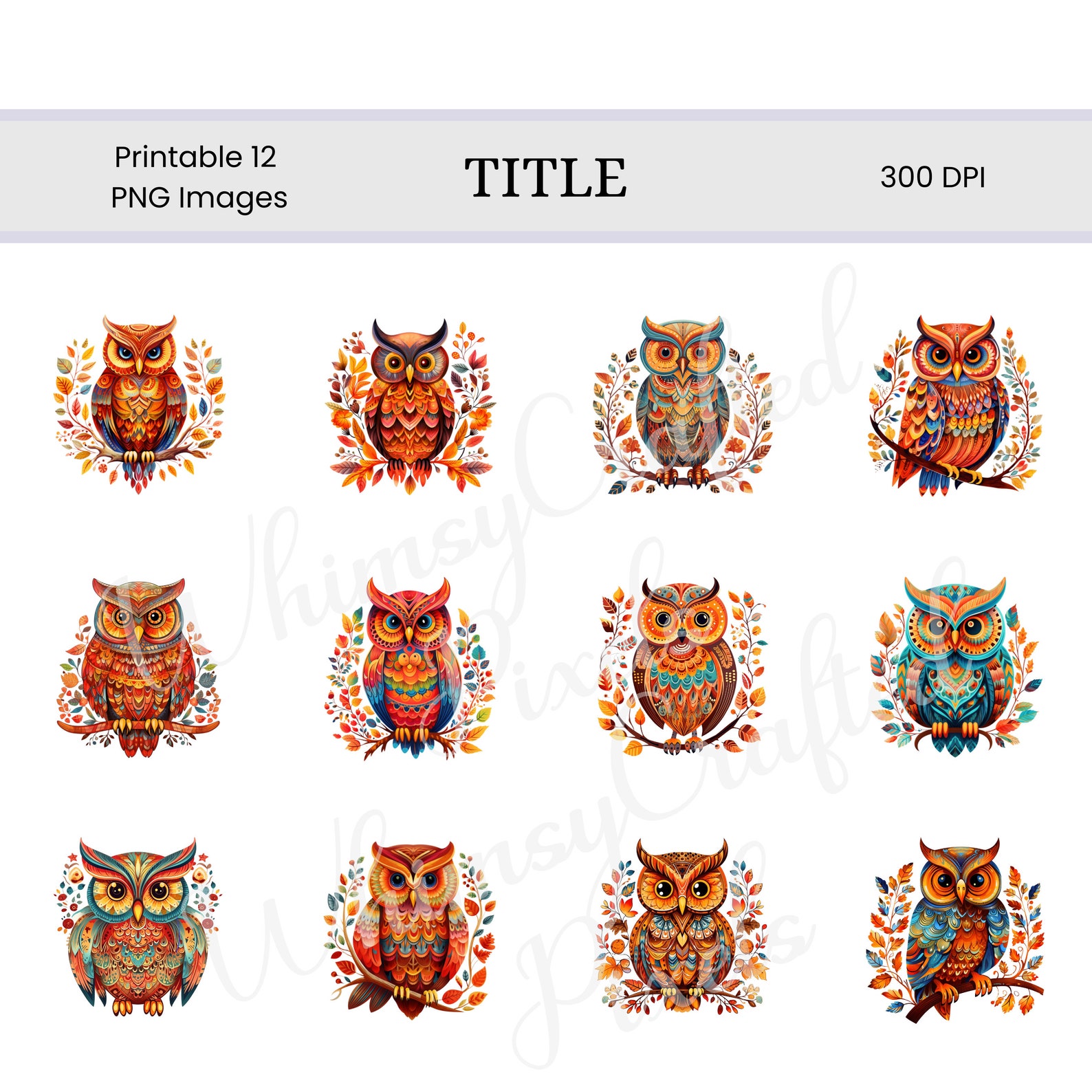 Autumn Owls Clip Art Set | Fall Digital Images | for Scrapbooks, Card ...