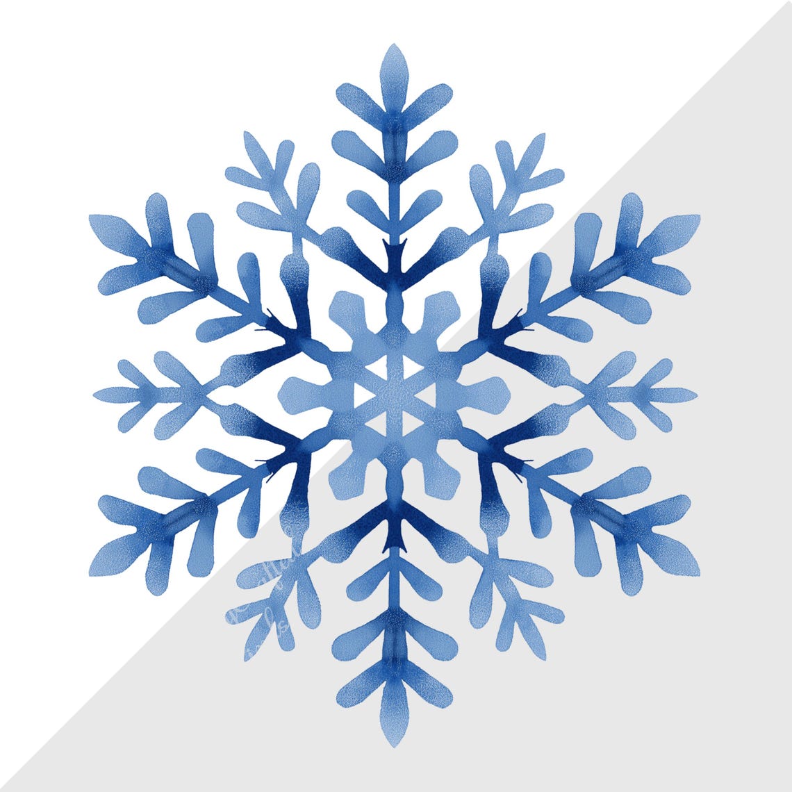 Blue Watercolor Snowflakes Clip Art Set | Winter Digital Images ...