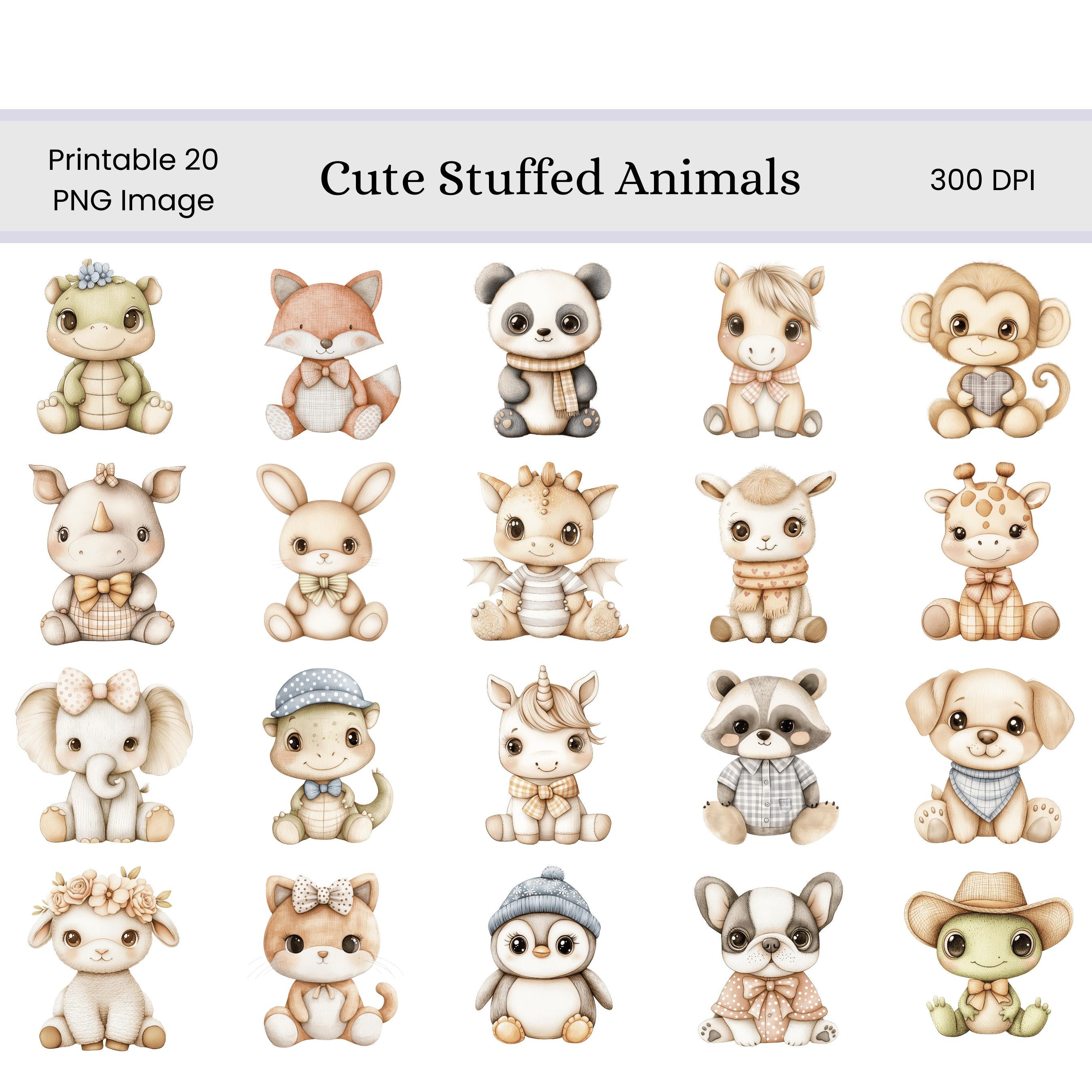 Cute Stuffed Animals Clip Art Set | Digital Nursery Images | Scrapbooks ...