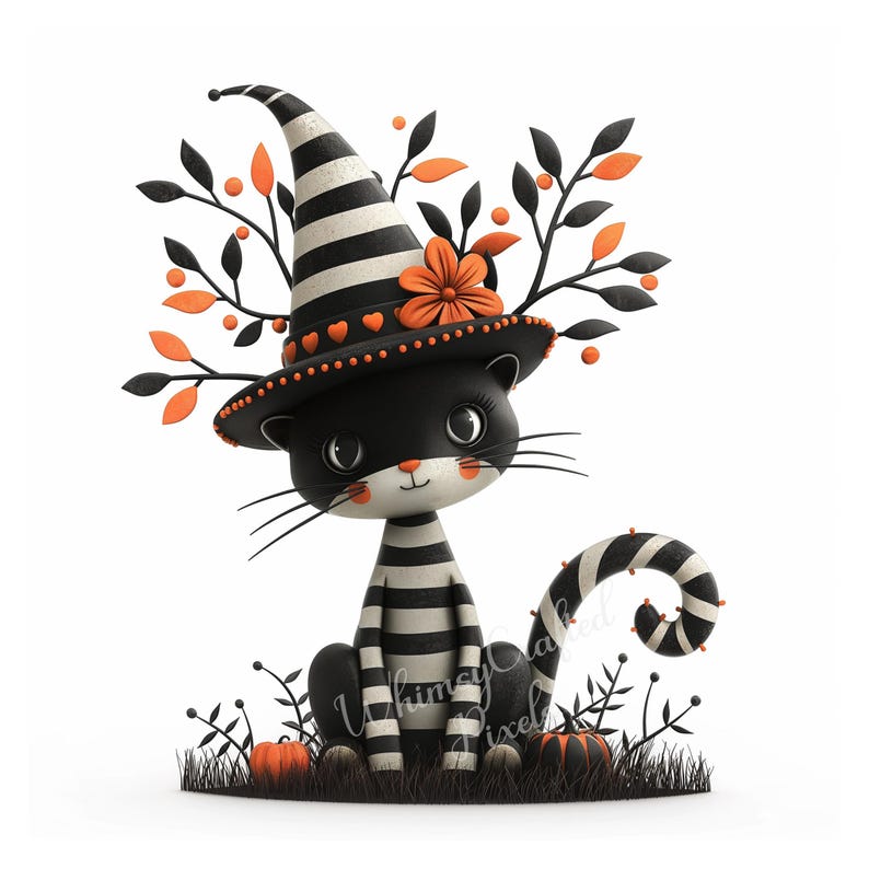 Cute Halloween Cats Digital Pages | Halloween Printable Digital ...