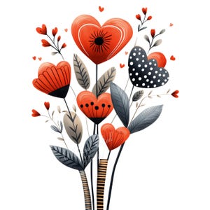 Heart Bouquets V1 Clip Art Set | Valentine Digital Images, Scrapbooks ...