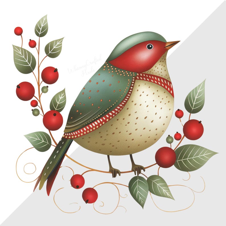 Charming Christmas Birds Clip Art Set | Winter Digital Images ...