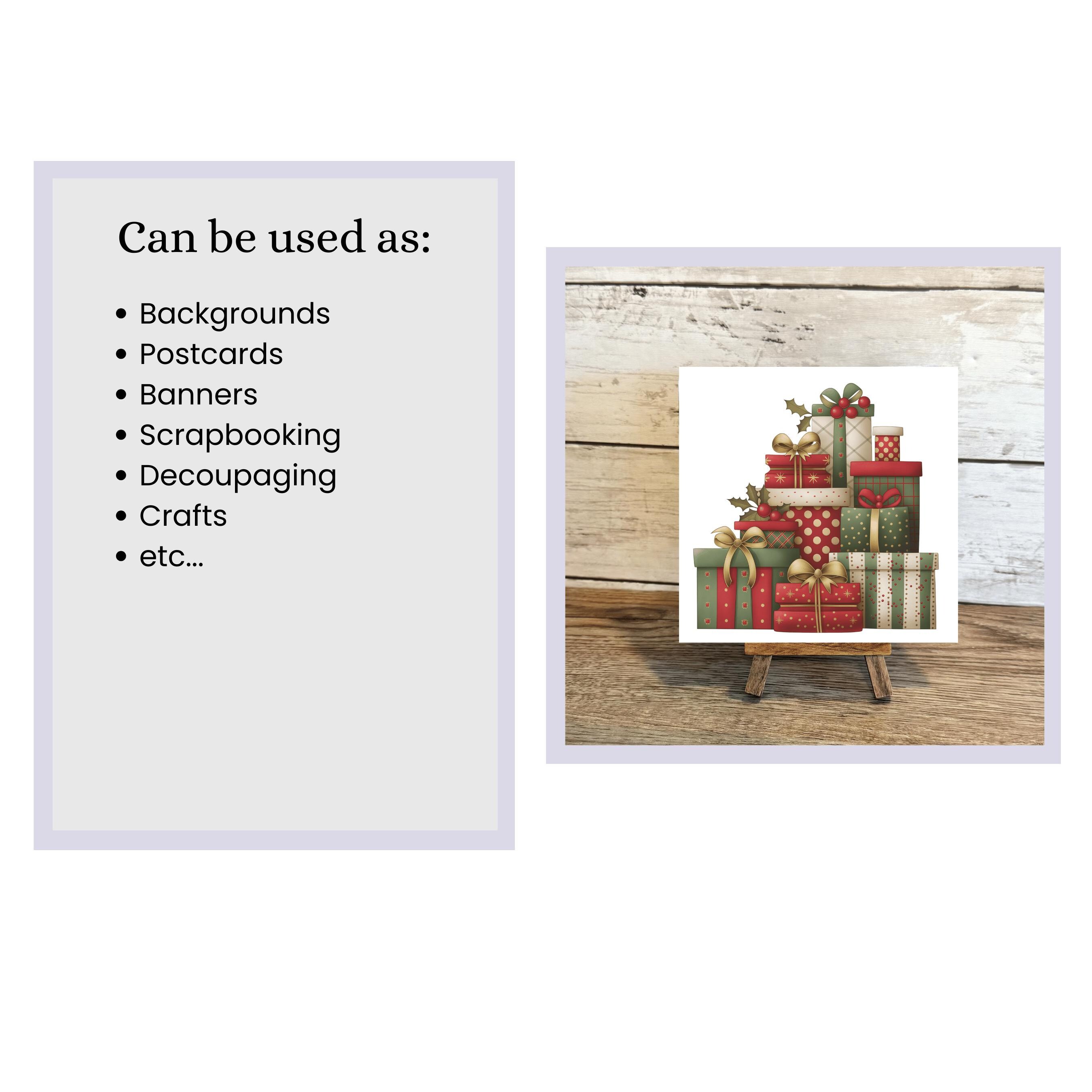 Red and Green Christmas Gifts Clip Art Set | Holiday Digital Images ...