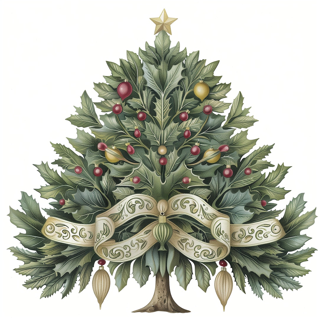 Fanciful Christmas Tree Digital Pages | Holiday Printable Digital ...