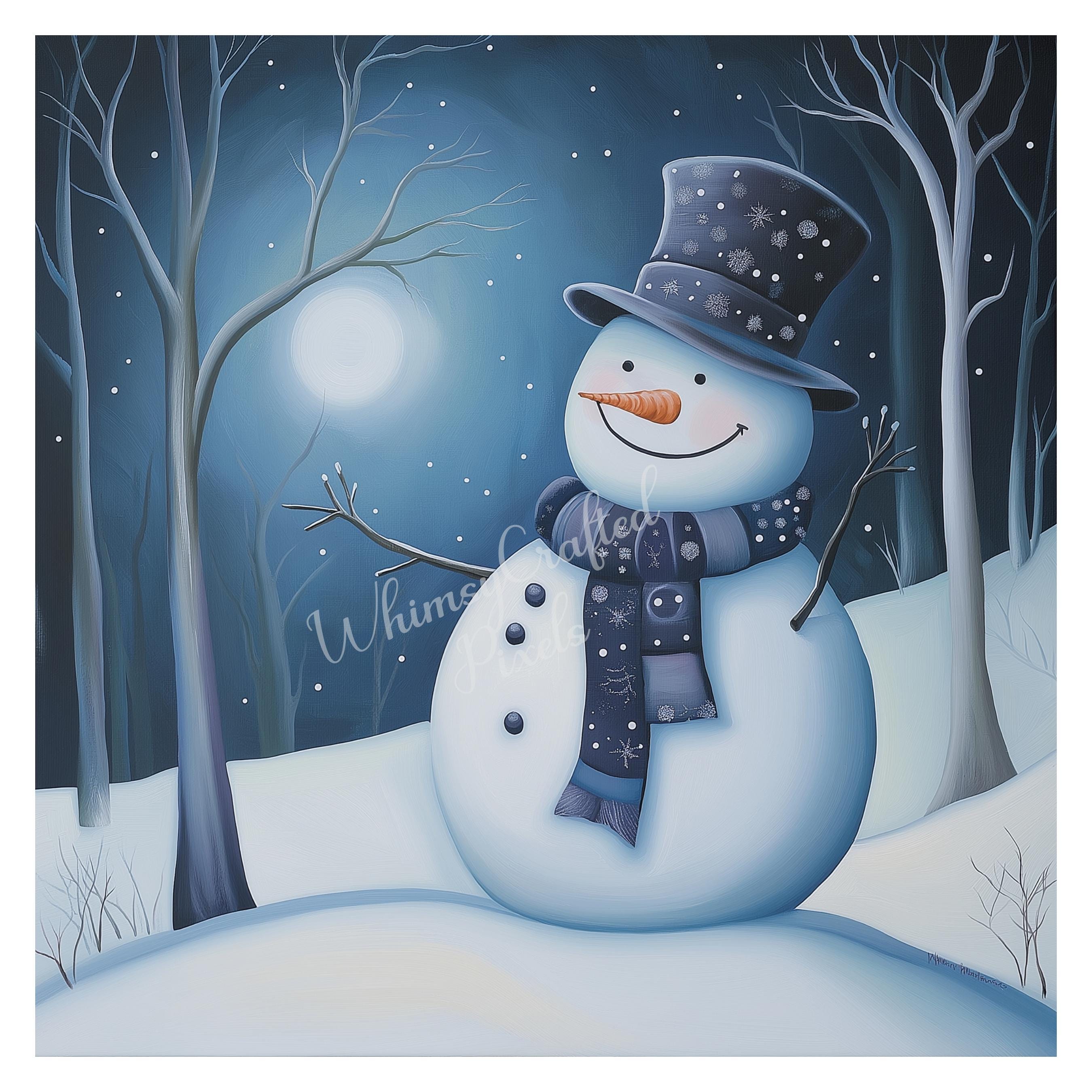 Charming Snowmen Digital Pages | Winter Printable Digital Backgrounds ...