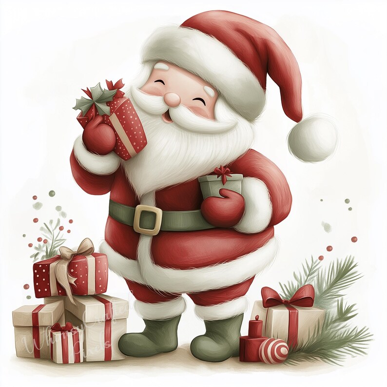 Charming Santas Digital Pages | Santa Claus Printable Digital ...