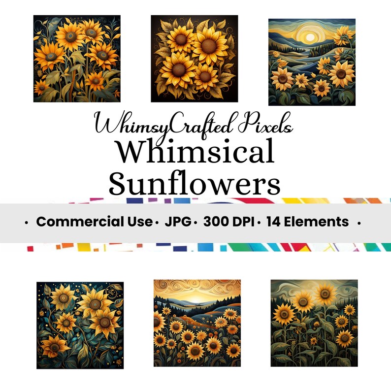 Whimsical Sunflower Digital Pages | Sunflower Printable Digital ...