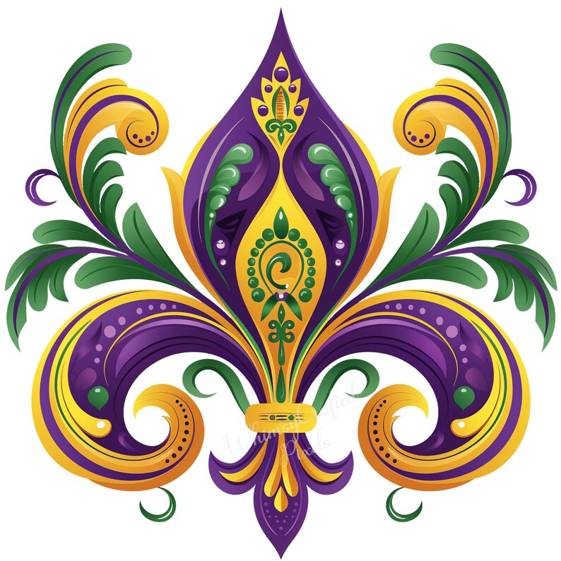 Mardi Gras Fleur-de-lis V2 Clip Art Set | Digital Images for Scrapbooks ...