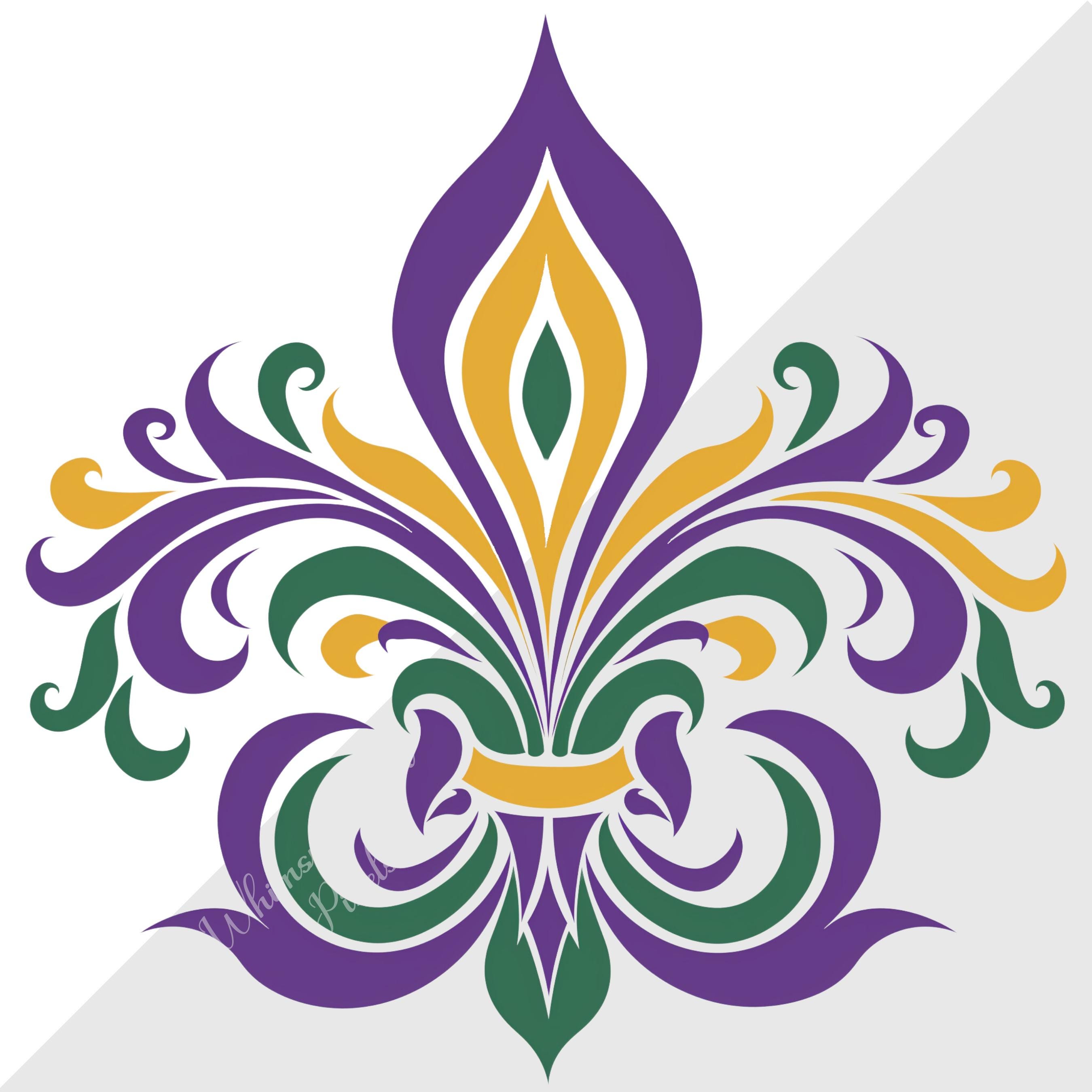 Mardi Gras Fleur-de-lis V1 Clip Art Set | Digital Images for Scrapbooks ...