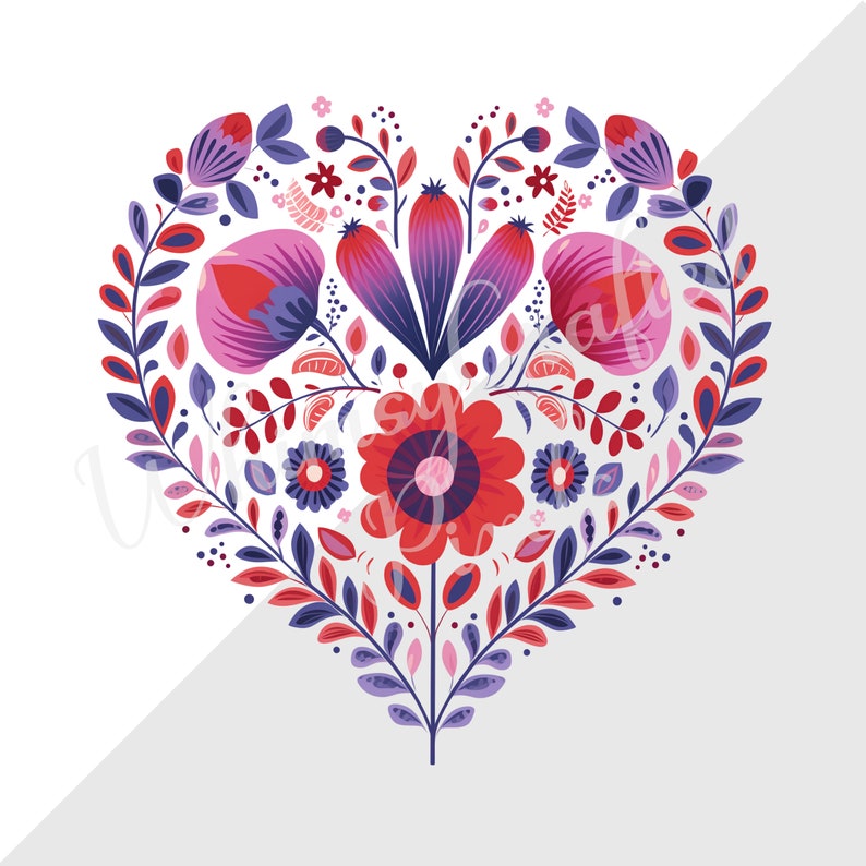 Floral Heart Clip Art Set | Pretty Digital Images | for Scrapbooks ...