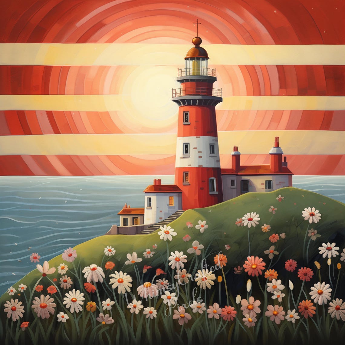 Whimsical Lighthouses Digital Pages | Lighthouse Printable Digital ...
