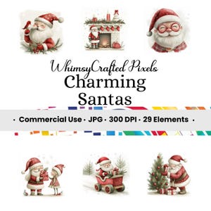 Charming Santas Digital Pages | Santa Claus Printable Digital ...