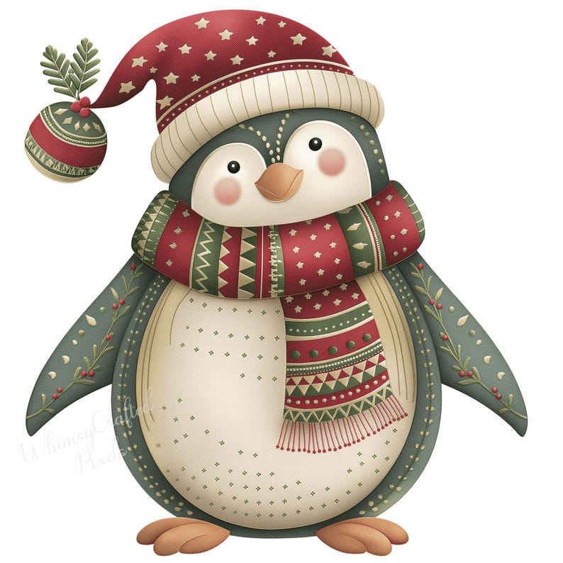 Cute Christmas Penguins Clip Art Set | Holiday Digital Images ...