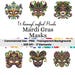 Mardi Gras Masks Clip Art Set | Festive Digital Images for Scrapbooks ...