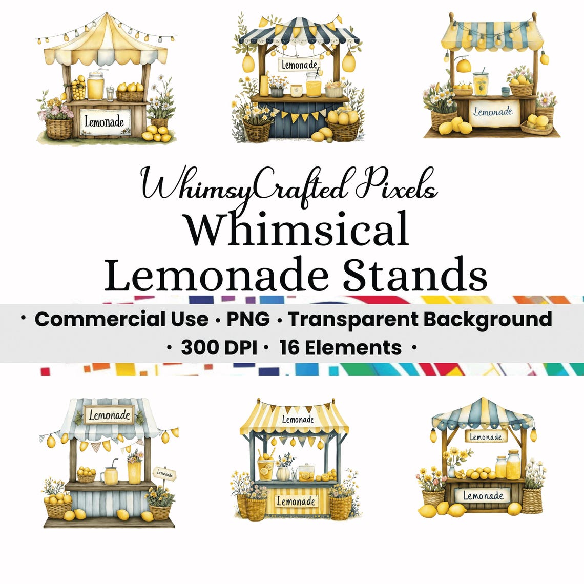 Whimsical Lemonade Stands Clip Art Set | Digital Summer Images for ...