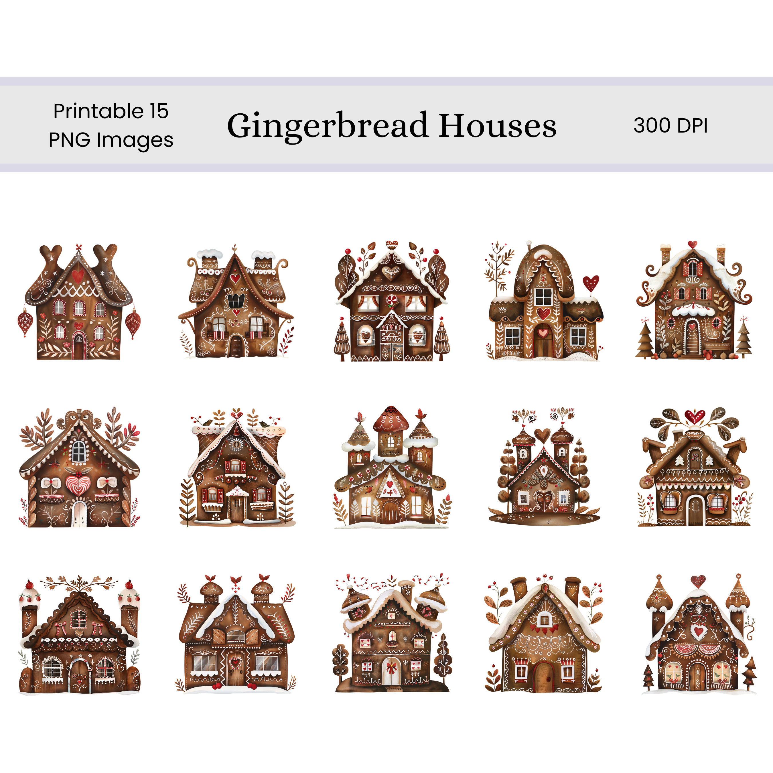 Gingerbread House Clip Art Set | Festive Digital Images | for ...
