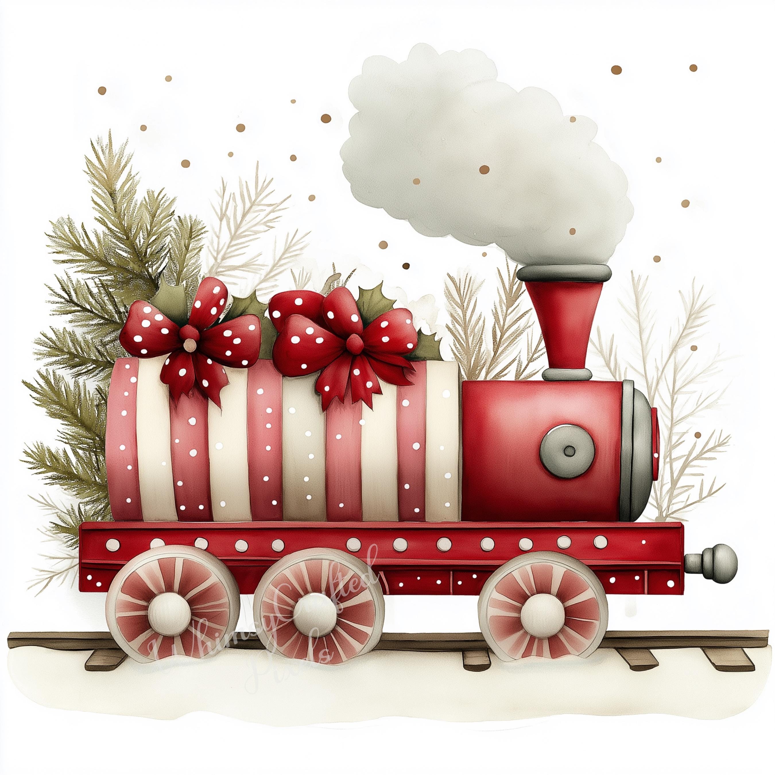 Cute Christmas Trains Digital Pages | Holiday Printable Digital ...