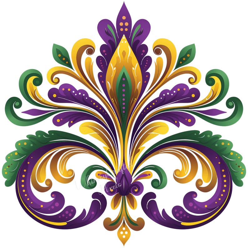 Mardi Gras Fleur-de-lis V2 Clip Art Set | Digital Images for Scrapbooks ...
