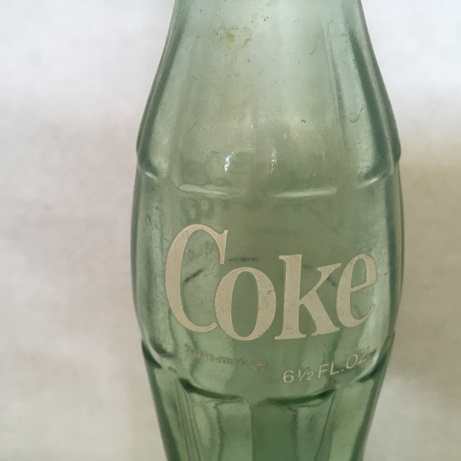Vintage glass coca cola bottle white lettering 6.5 fl.oz size | Etsy
