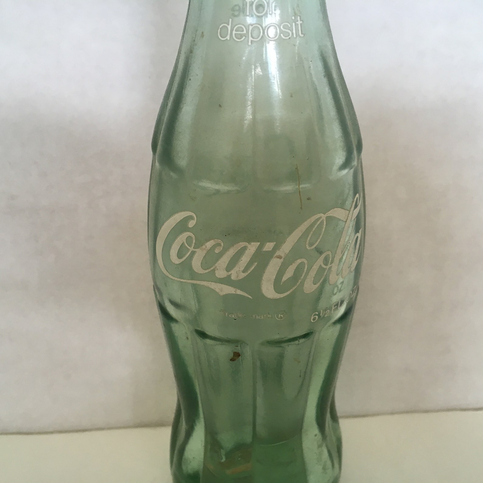 Vintage glass coca cola bottle white lettering 6.5 fl.oz size | Etsy
