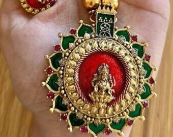 Early Access Onam Enamel Coated Palakka Pendant Mala/ Palakka Pendant ...