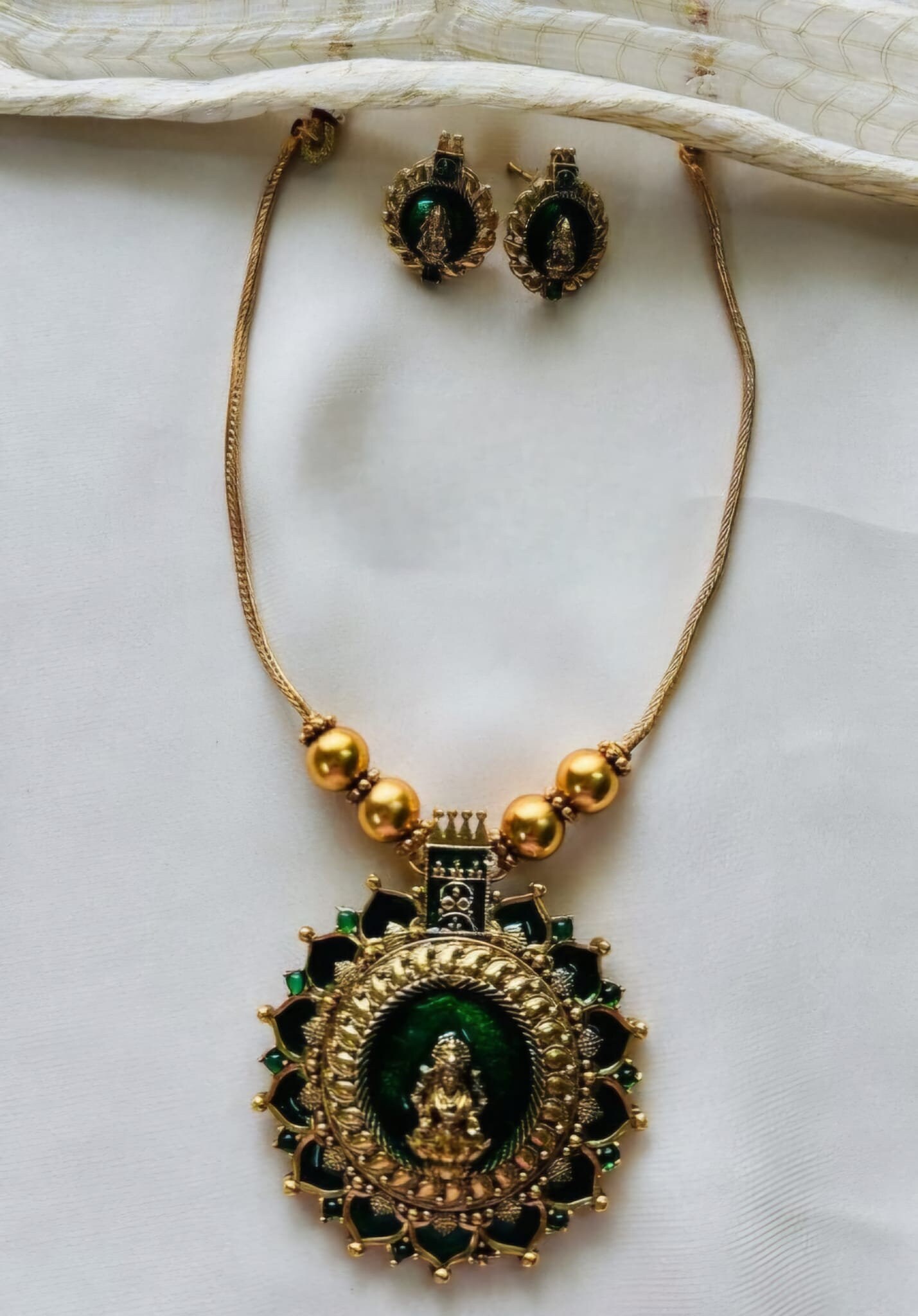 Early Access Onam Enamel Coated Palakka Pendant Mala/ Palakka Pendant ...