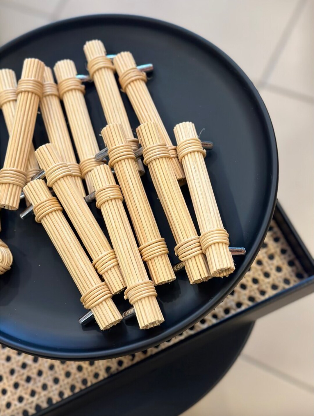 Wicker Rattan Drawer Knobs Rattan Handles - Stylish Wicker Drawer Pull ...