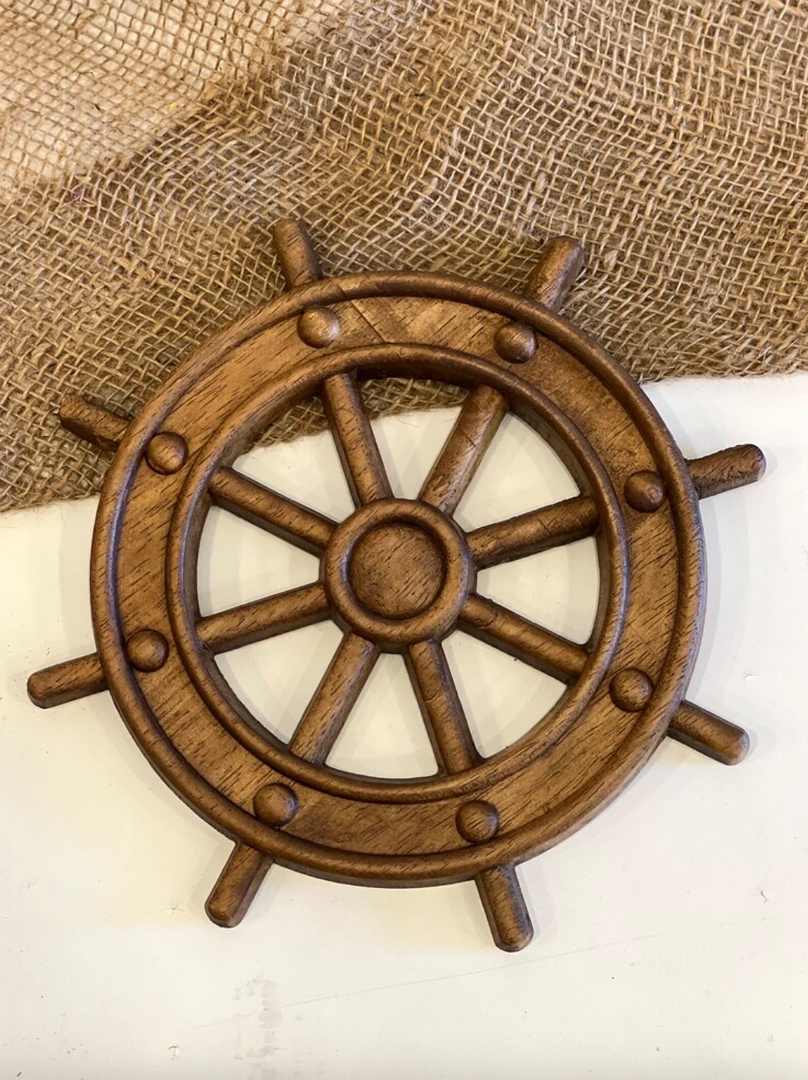 Nautical Inspired Wooden Helm Decor Wooden Helm Decor for Captivating ...