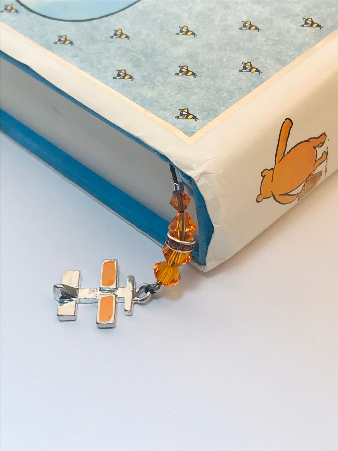 Orange Enamel Airplane Bookmark - Etsy