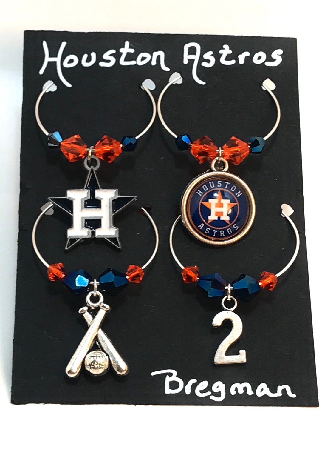Houston Astros 4PC Wine Charm Set - Etsy