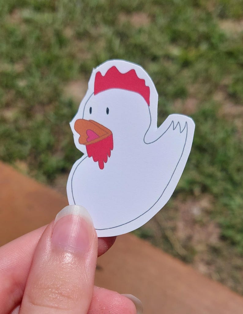 Chicken Duck Sticker - Etsy