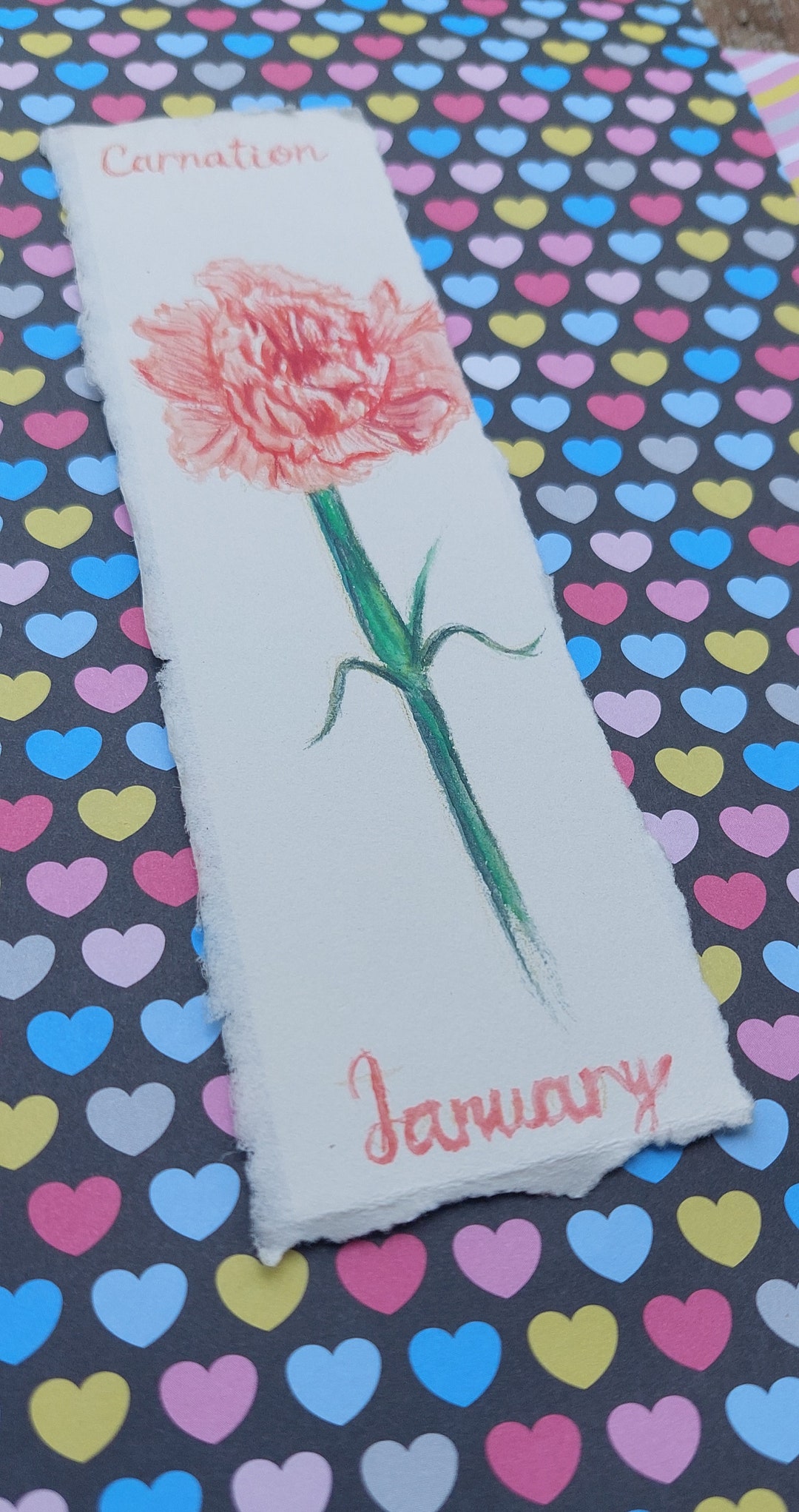 Birth Month Watercolor Bookmark January - Etsy