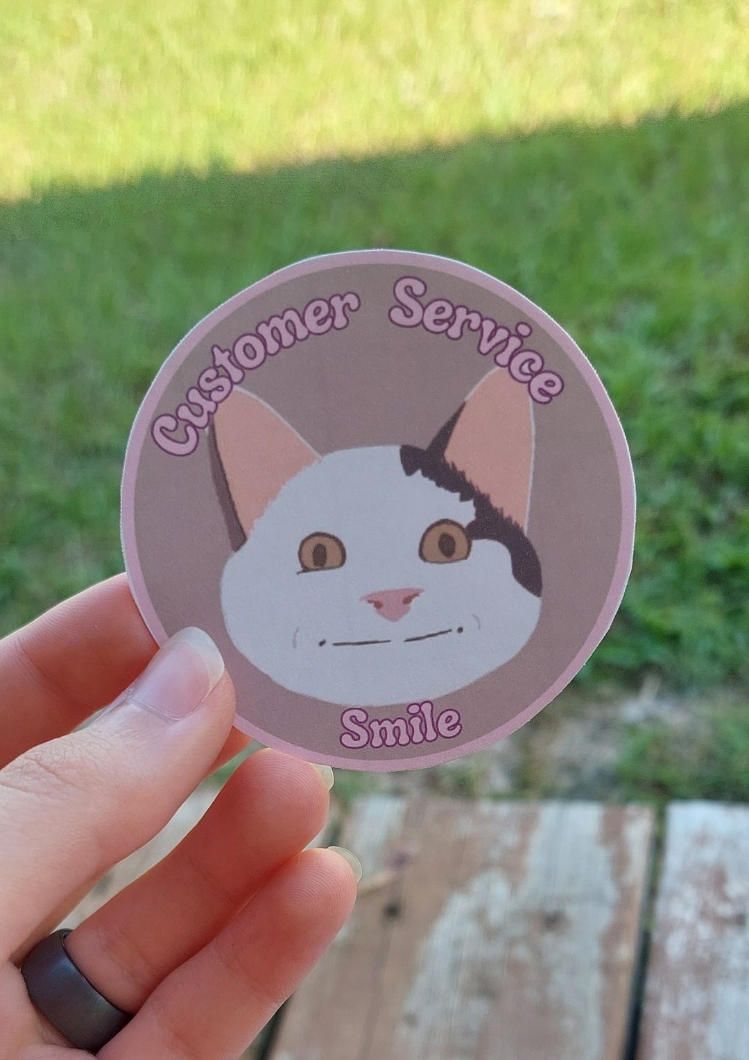 Customer Service Smile Sticker - Etsy