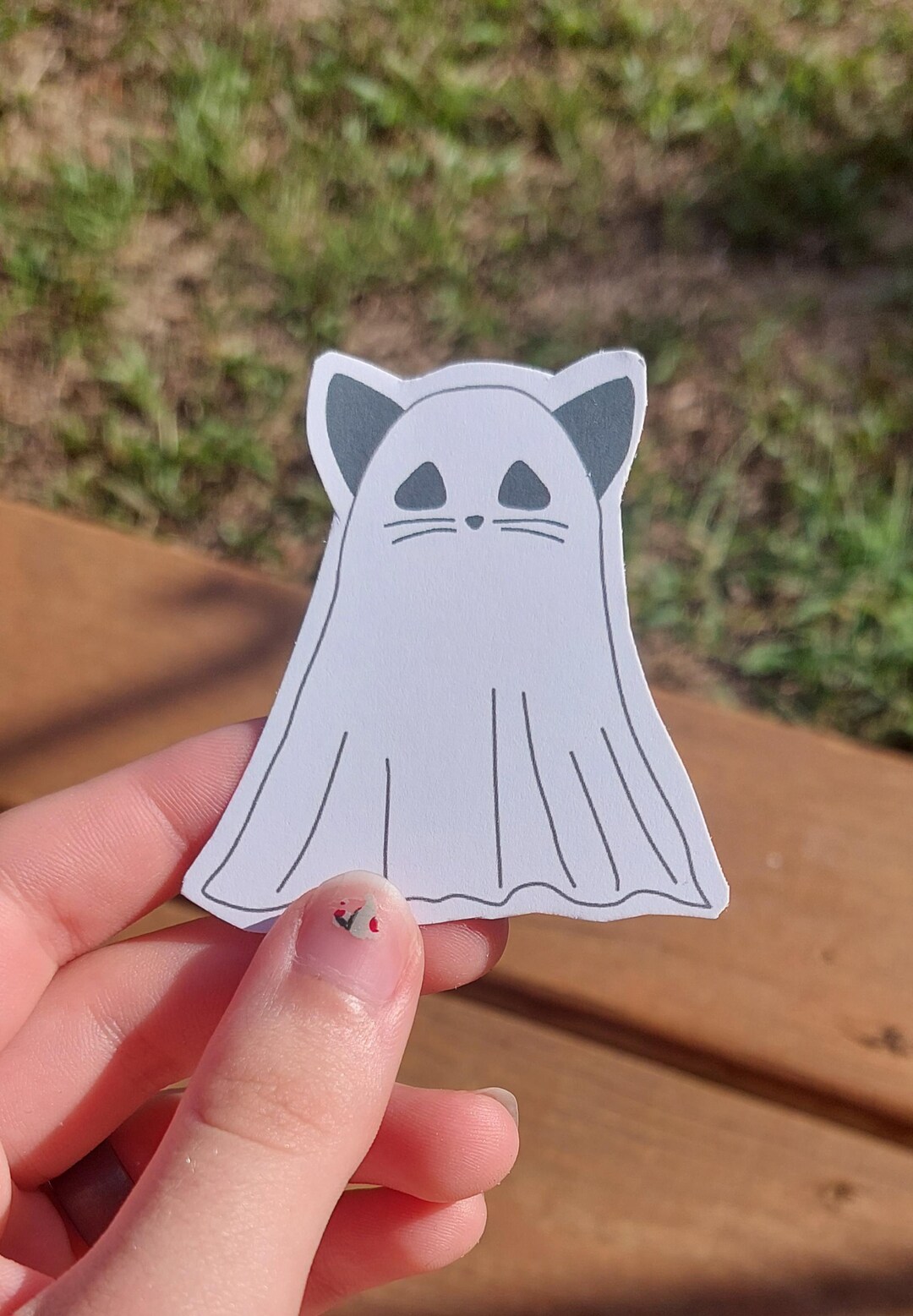Cat Ghost Sticker - Etsy