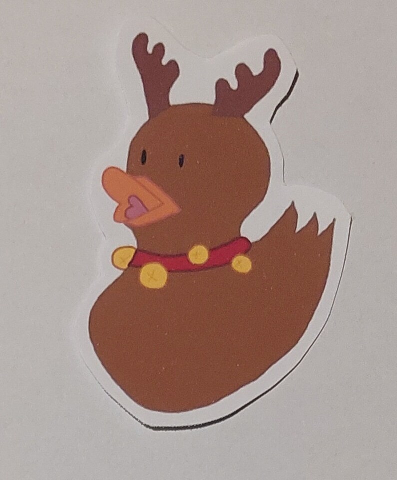 Reindeer Duck Sticker - Etsy