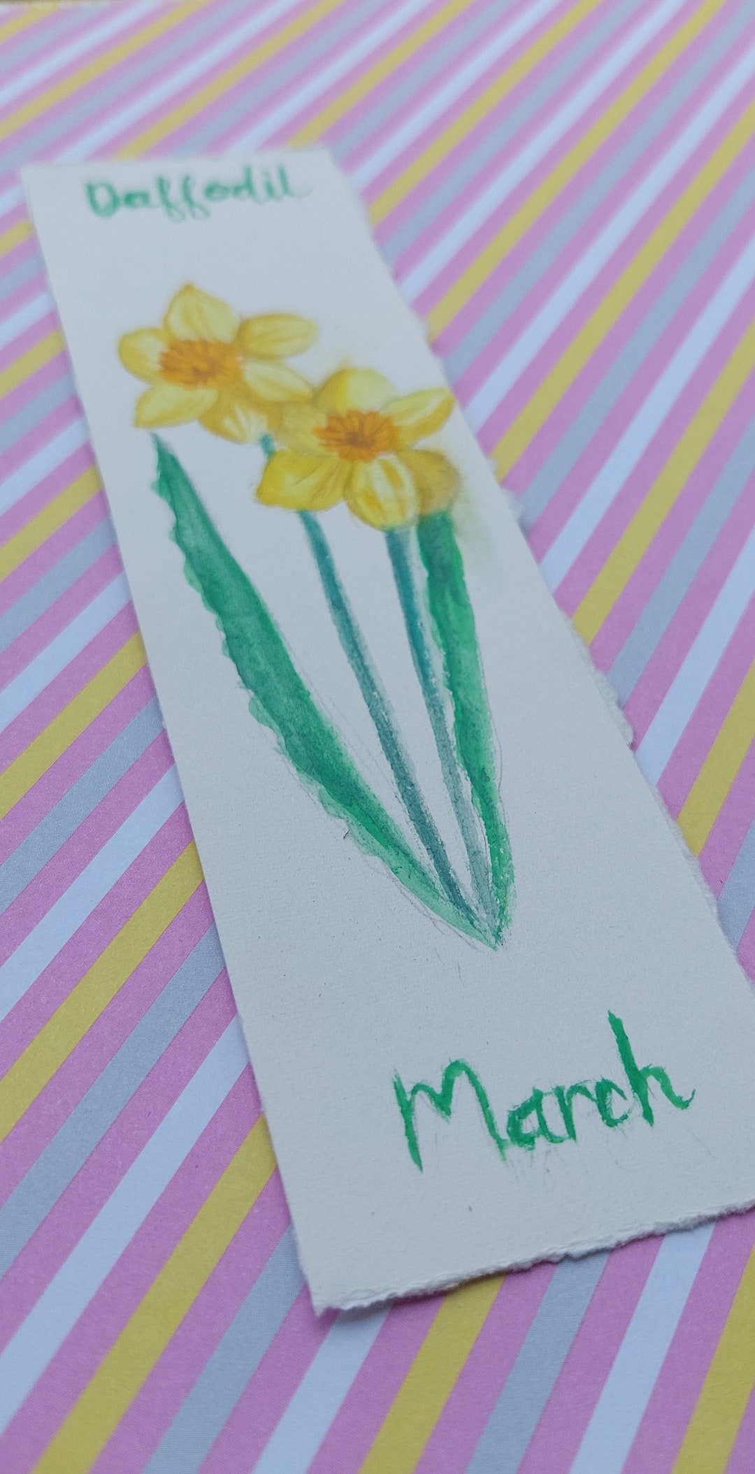 Birth Month Watercolor Bookmark - March - Etsy