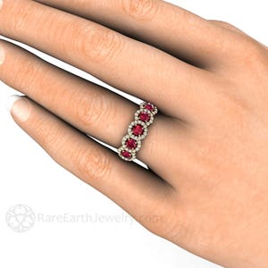 Ruby Ring, Ruby Wedding Band, Ruby and Diamond Anniversary Band, July ...