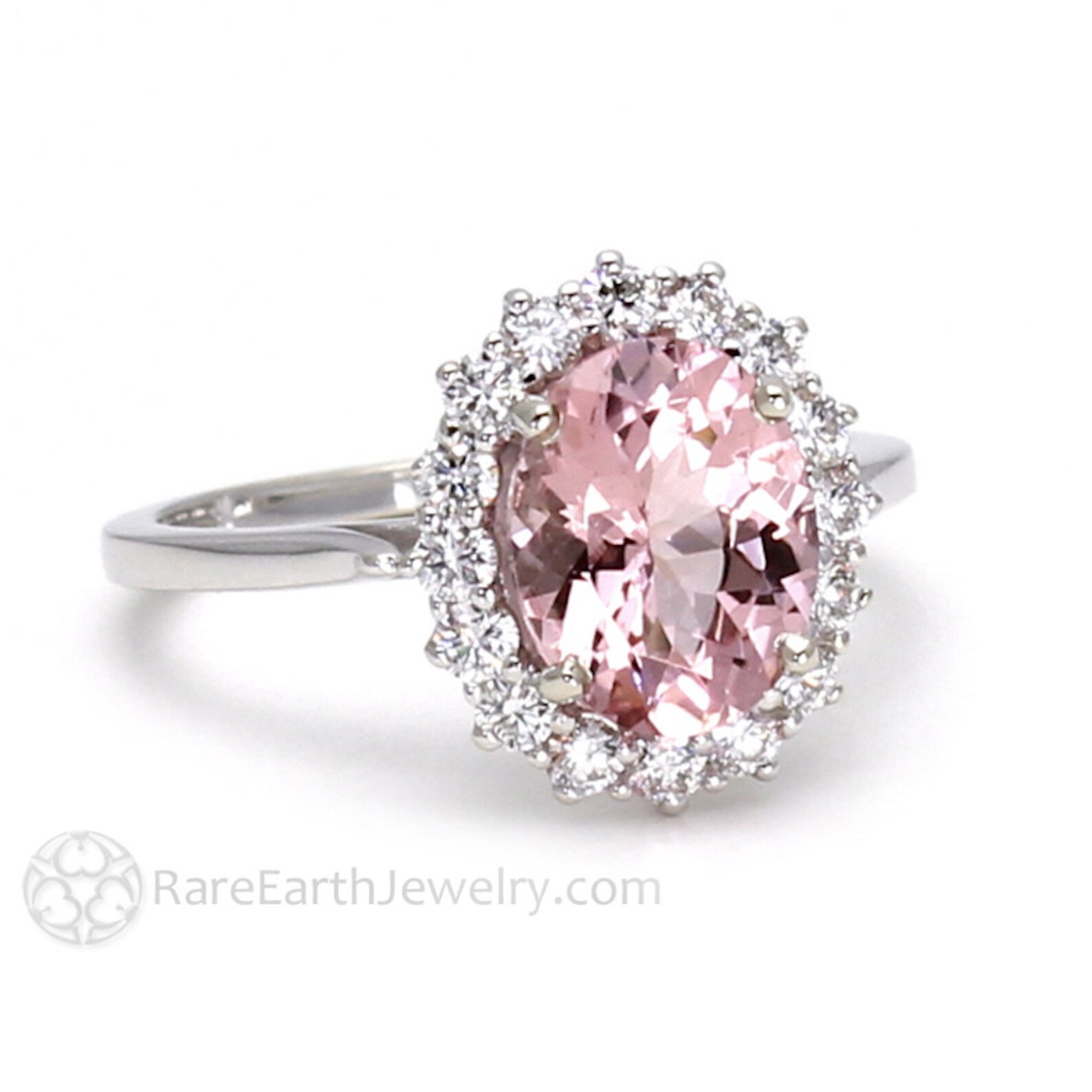 Morganit Verlobungsring Rosa Morganit Ring Diamanten Oval | Etsy