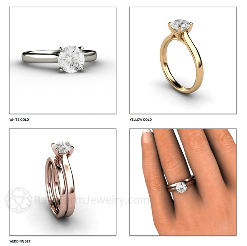 1ct Diamond Engagement Ring Diamond Solitaire GIA Certified E VS1 14k ...