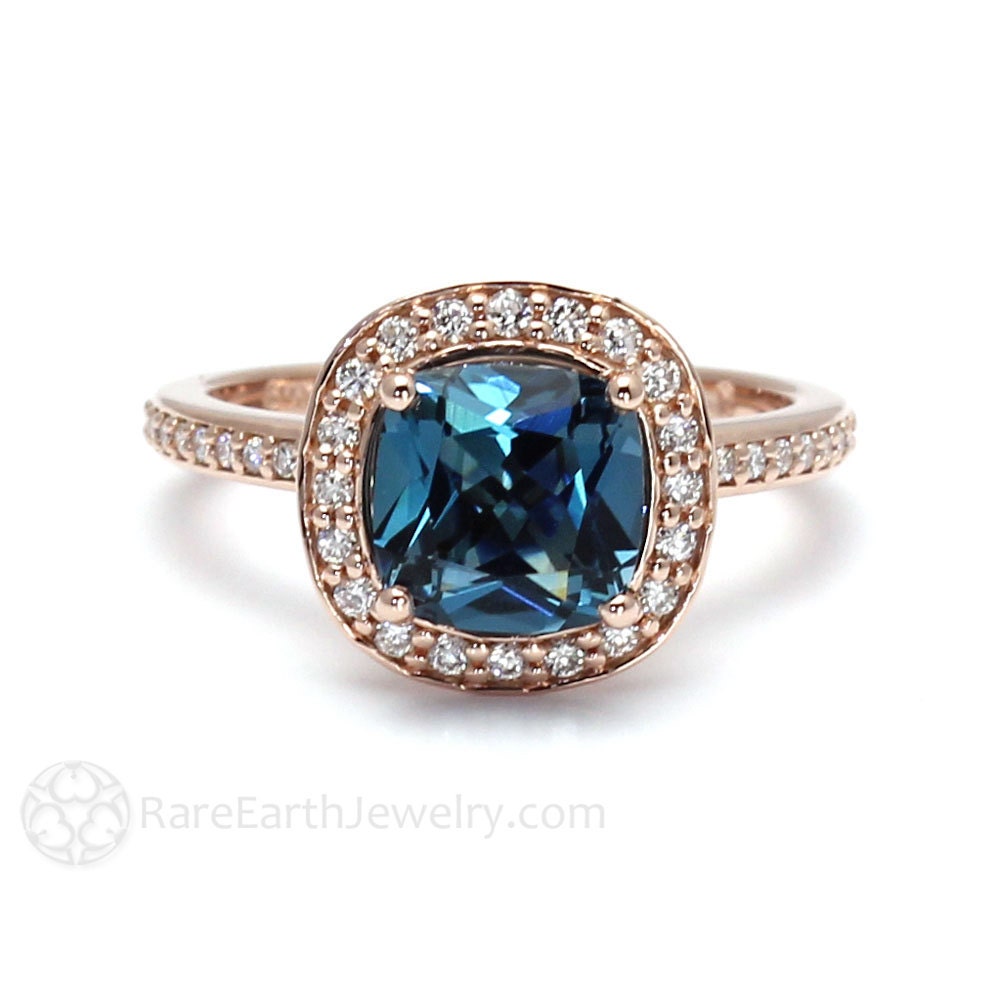 London Blue Topaz Ring London Blue Topaz Cushion Engagement Ring ...