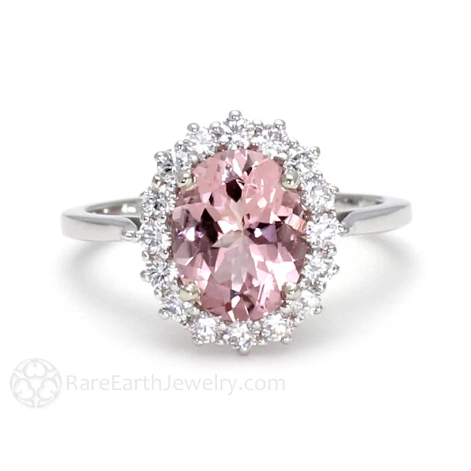 Pink Moissanite Engagement Ring Oval Pink Moissanite Ring - Etsy
