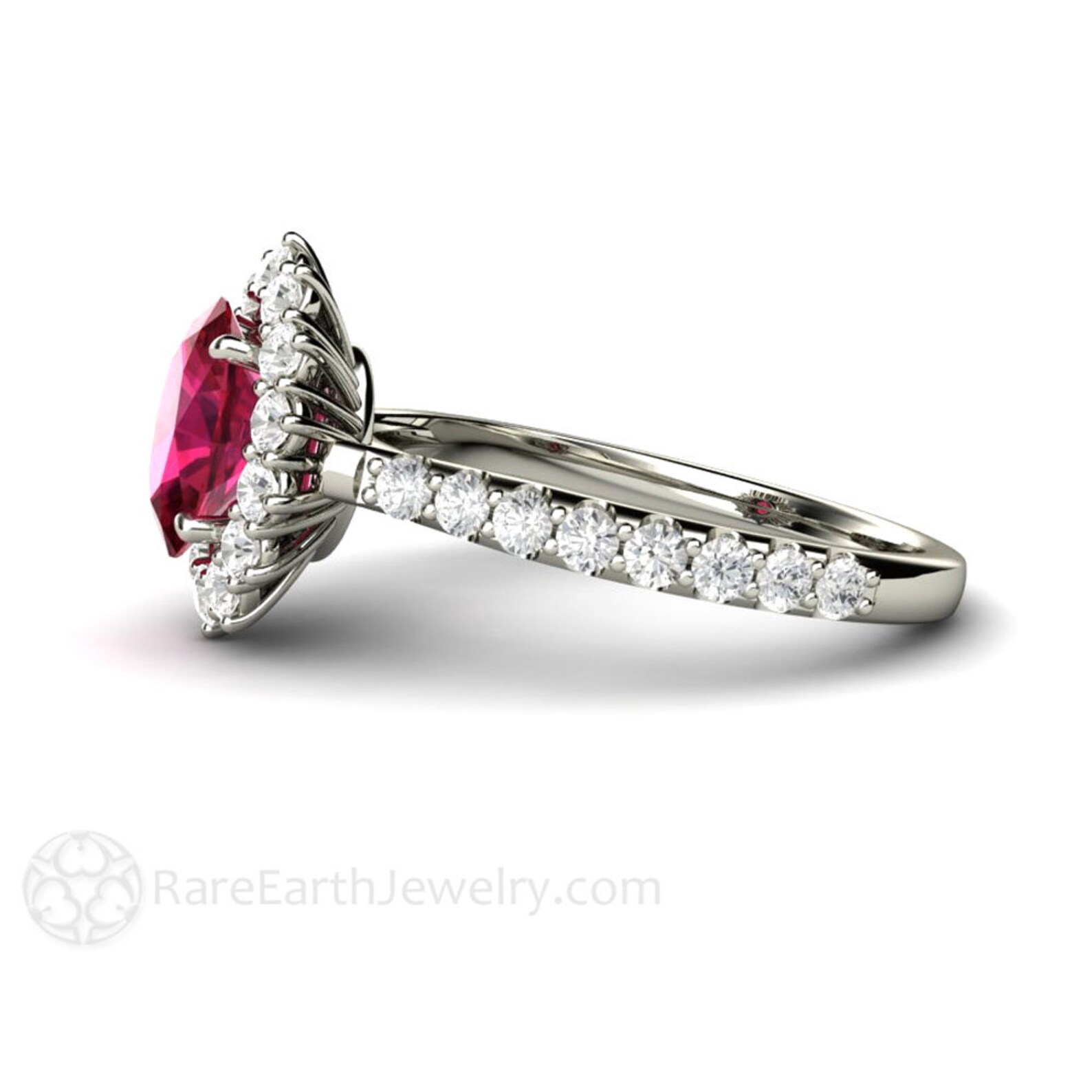 Oval Ruby Ring Ruby Engagement Ring Diamonds July Birthstone Gemstone ...