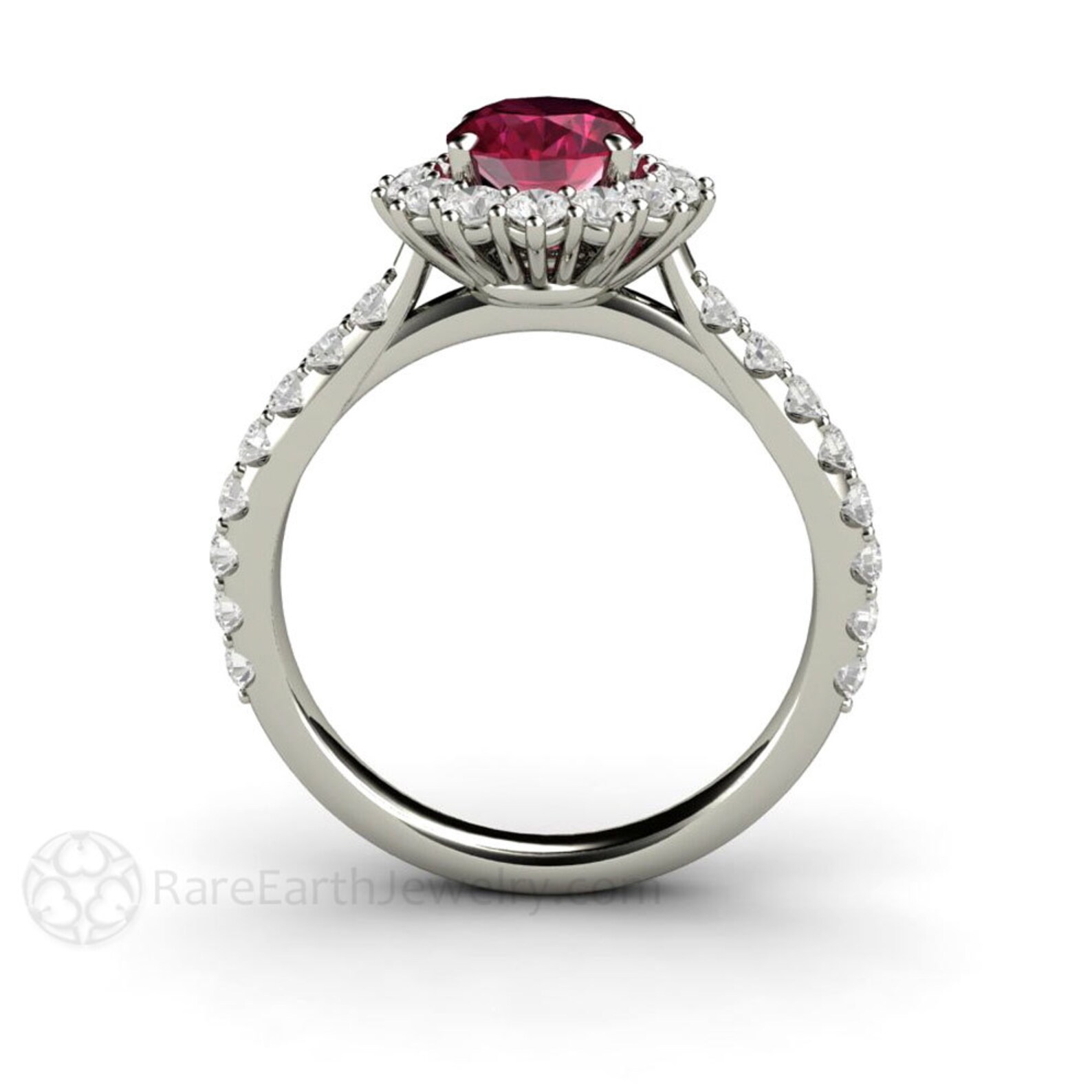 Oval Ruby Ring Ruby Engagement Ring Diamonds July Birthstone - Etsy